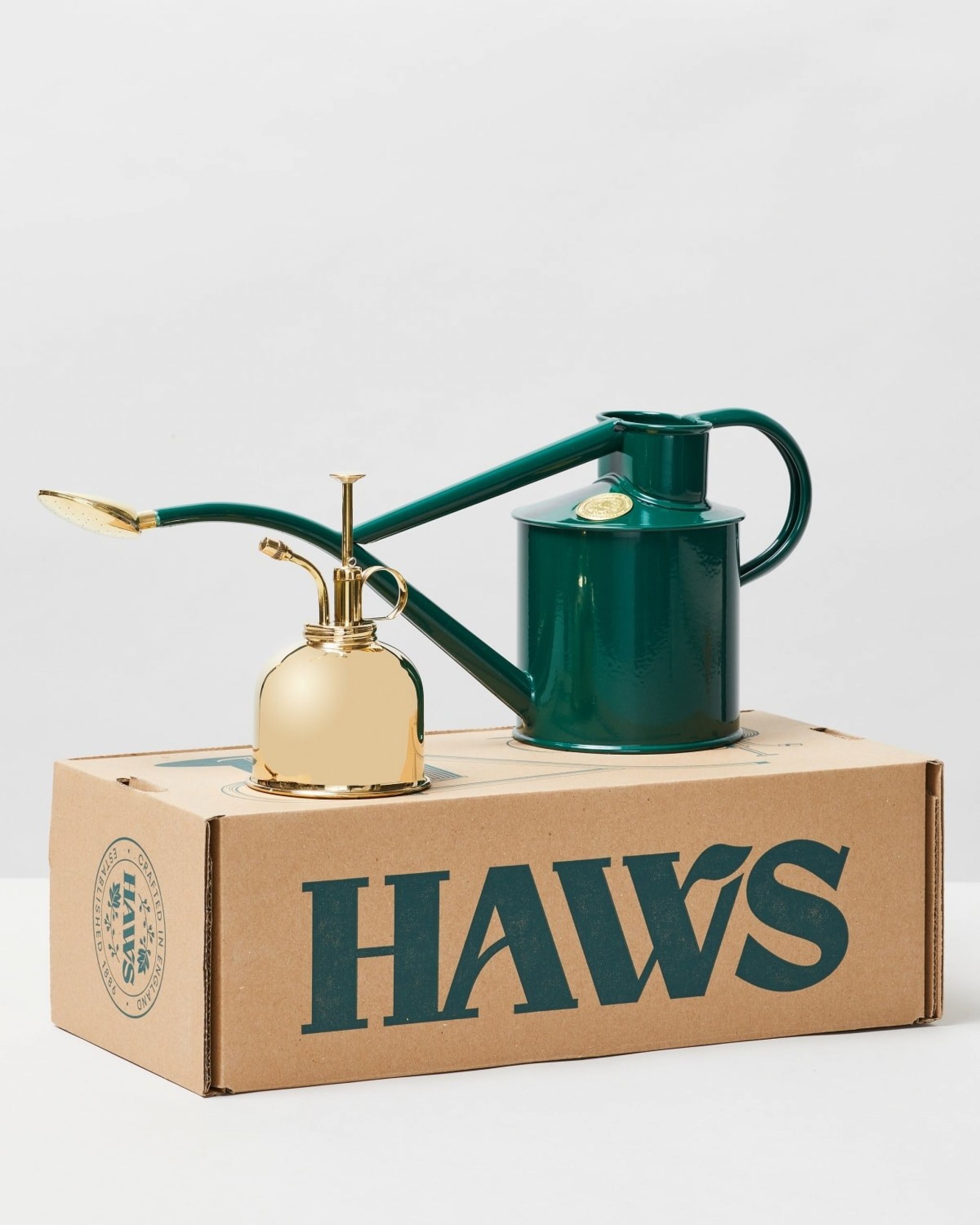 Metal Watering Can and Brass Spritzer Gift Set